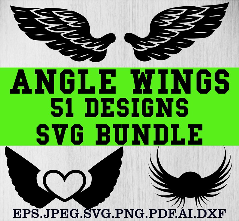 Angle Wings Svg Bundle, Angle Wings Clipart, Angle Wings Svg Cut Files ...
