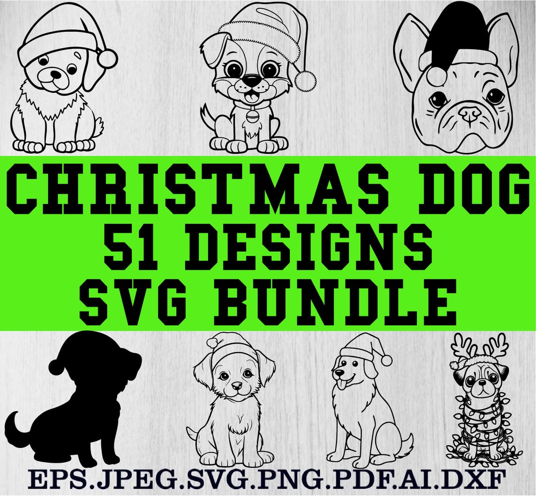 Christmas Dogs Svg Bundle, Christmas Dog Clipart, Christmas Animal Svg ...