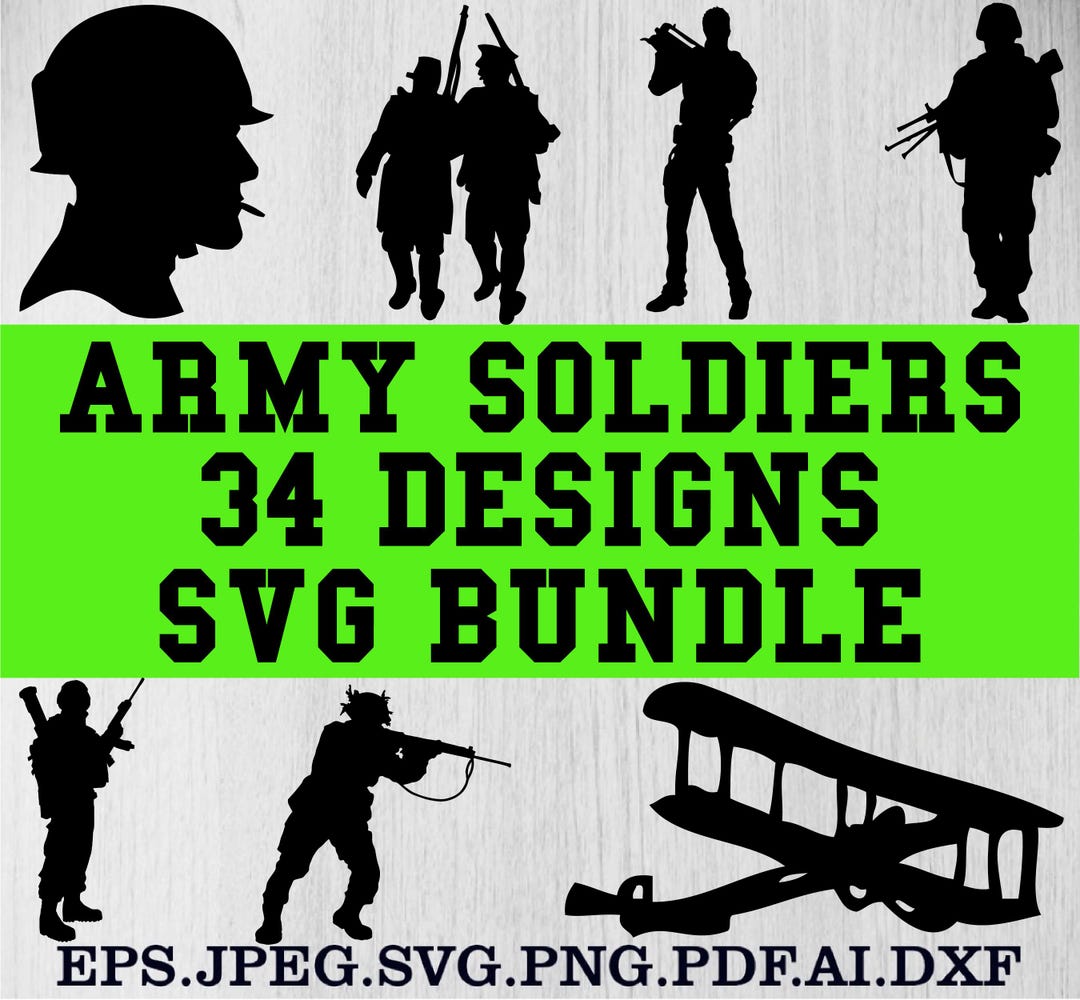 Soldiers Svg Bundle, Soldiers Clipart, Army Svg Bundle, Military Svg ...