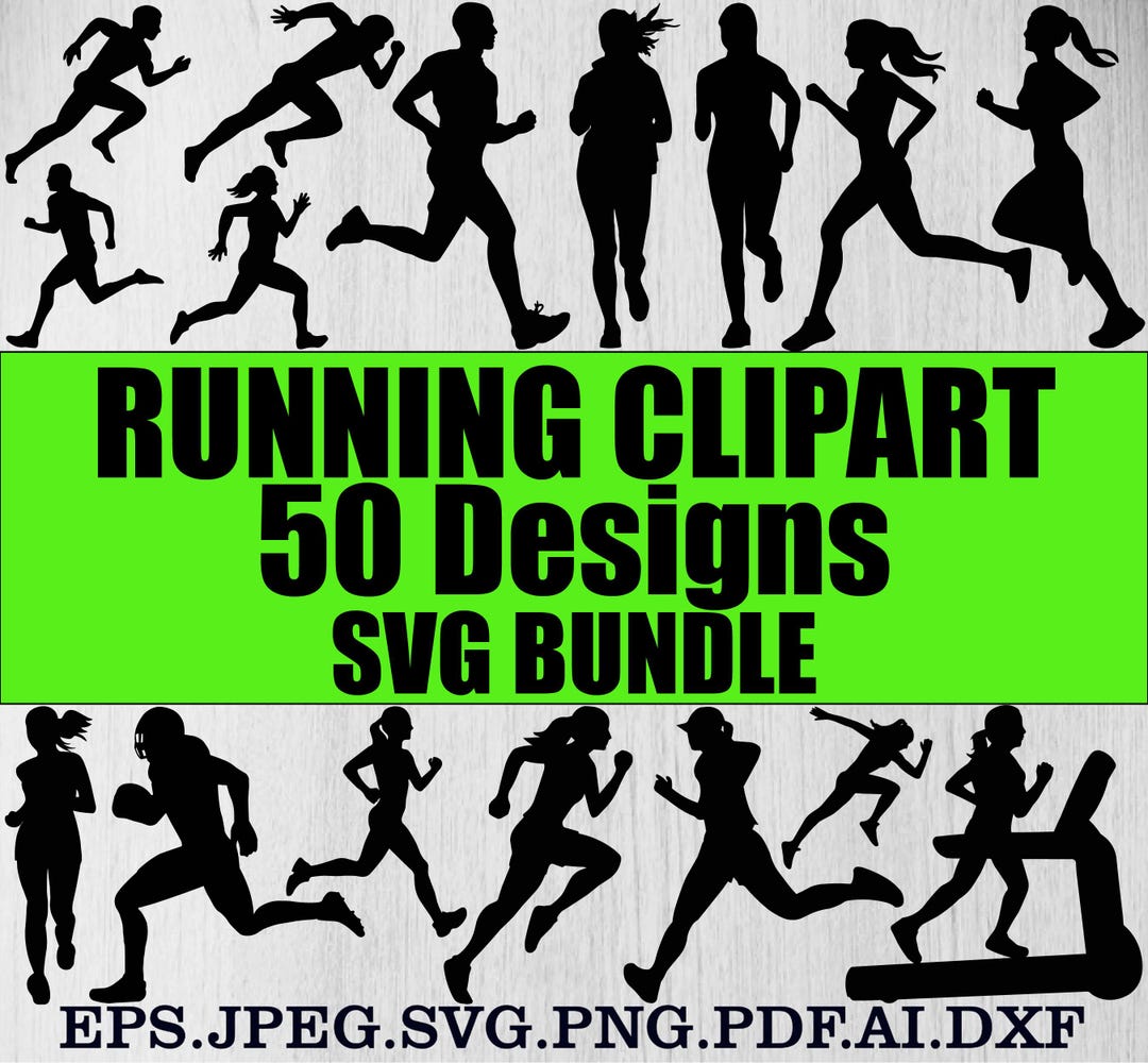 Running Svg Bundle, Athletic Silhouettes, Running Woman Svg, Running ...