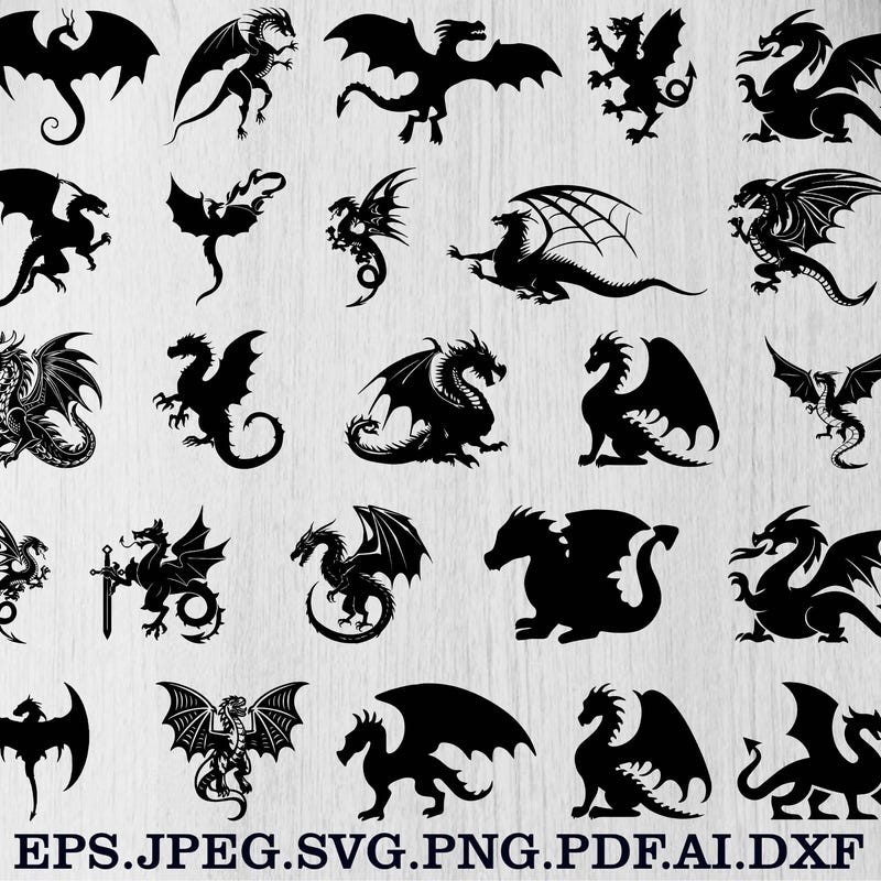 Dragon Svg - Etsy