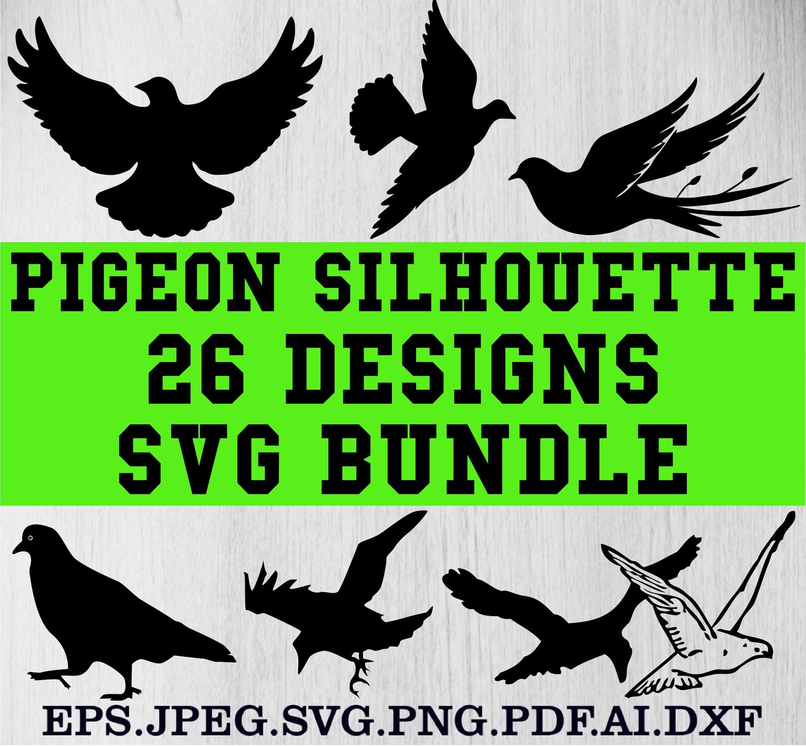 Pigeon Svg Bundle. Dove Svg Bundle, Pigeon Clipart, Pigeon Silhouette ...