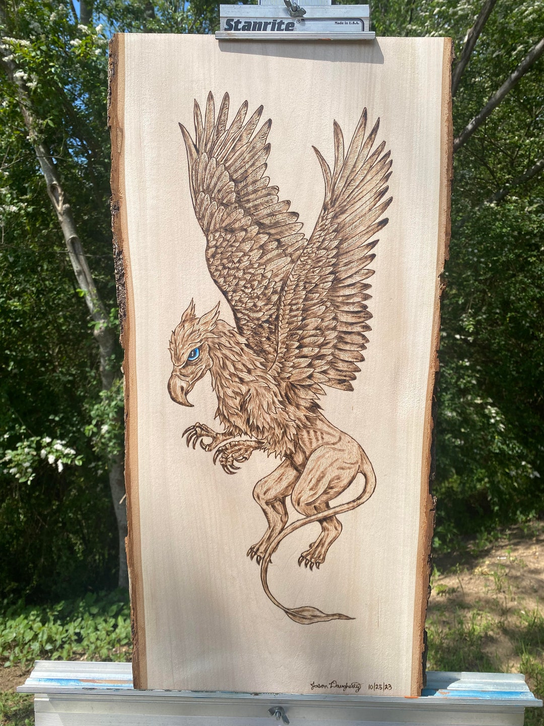 Griffin Woodburning, Woodburning Art, Wall Art, Pyrography - Etsy