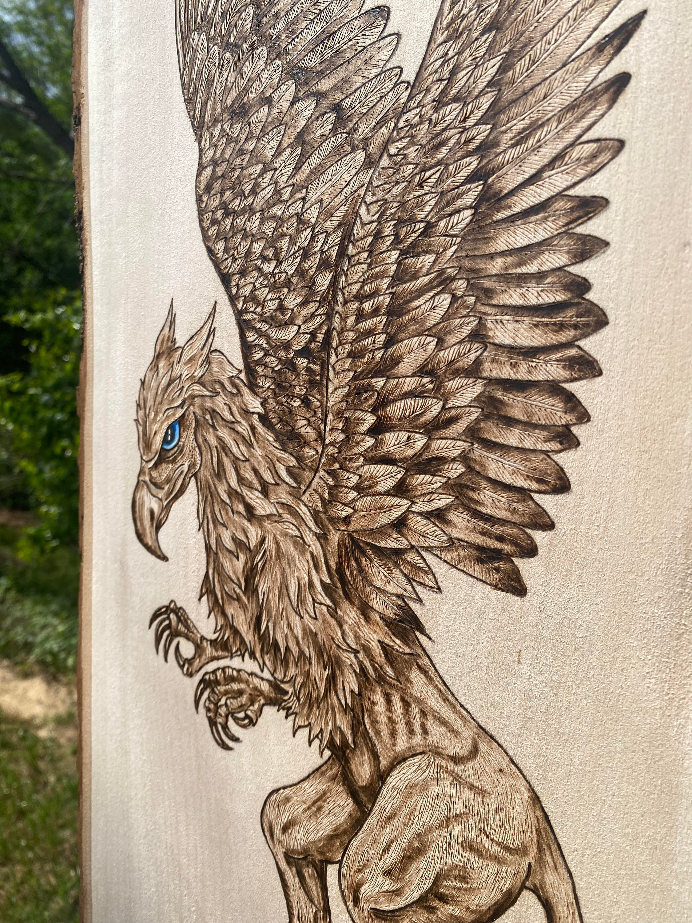 Griffin Woodburning, Woodburning Art, Wall Art, Pyrography - Etsy