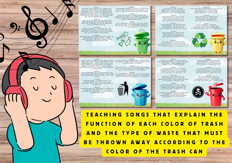 Printable Waste Sorting Matching Activity With Teaching Song for ...