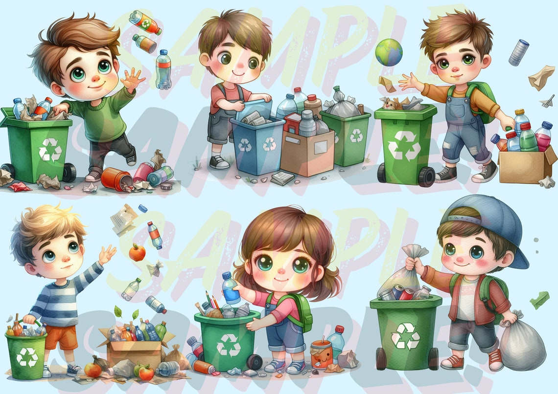 30 Kids Watercolor Clip Art PNG Digital Download, Boy and Girls Png ...