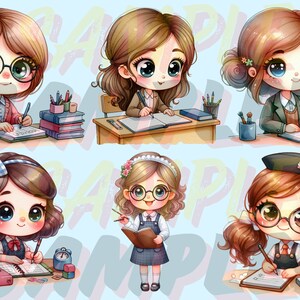 30 Kids Watercolor Clip Art PNG Digital Download, Girls Png,school Kids ...