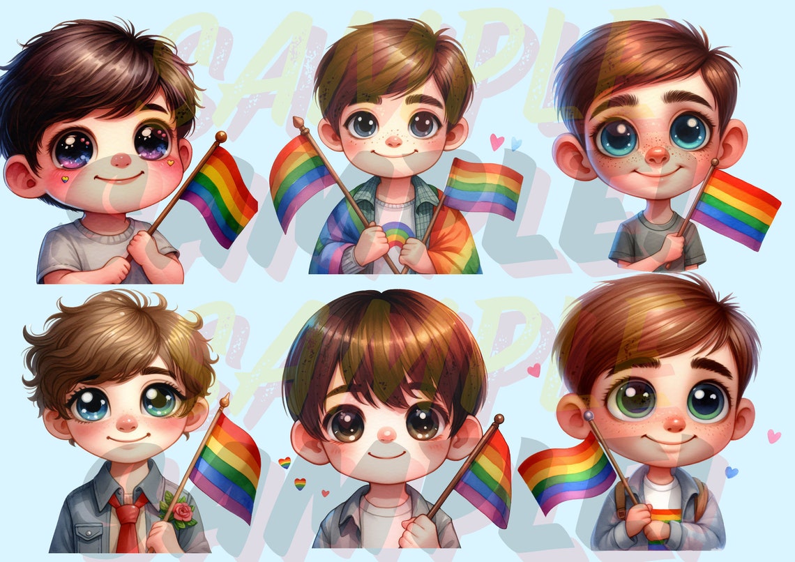 Kids Watercolor Clip Art,lgbtq+ Clip Art,rainbow Pride Clipart ...