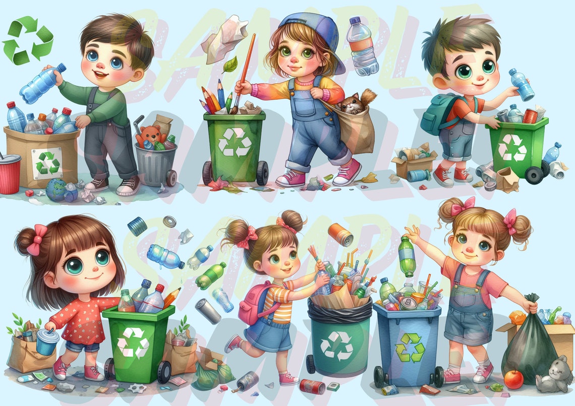 30 Kids Watercolor Clip Art PNG Digital Download, Boy and Girls Png ...