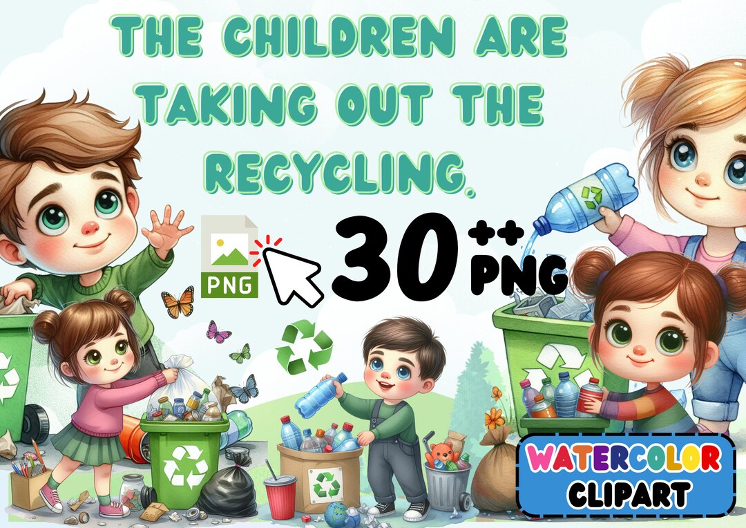 30 Kids Watercolor Clip Art PNG Digital Download, Boy and Girls Png ...