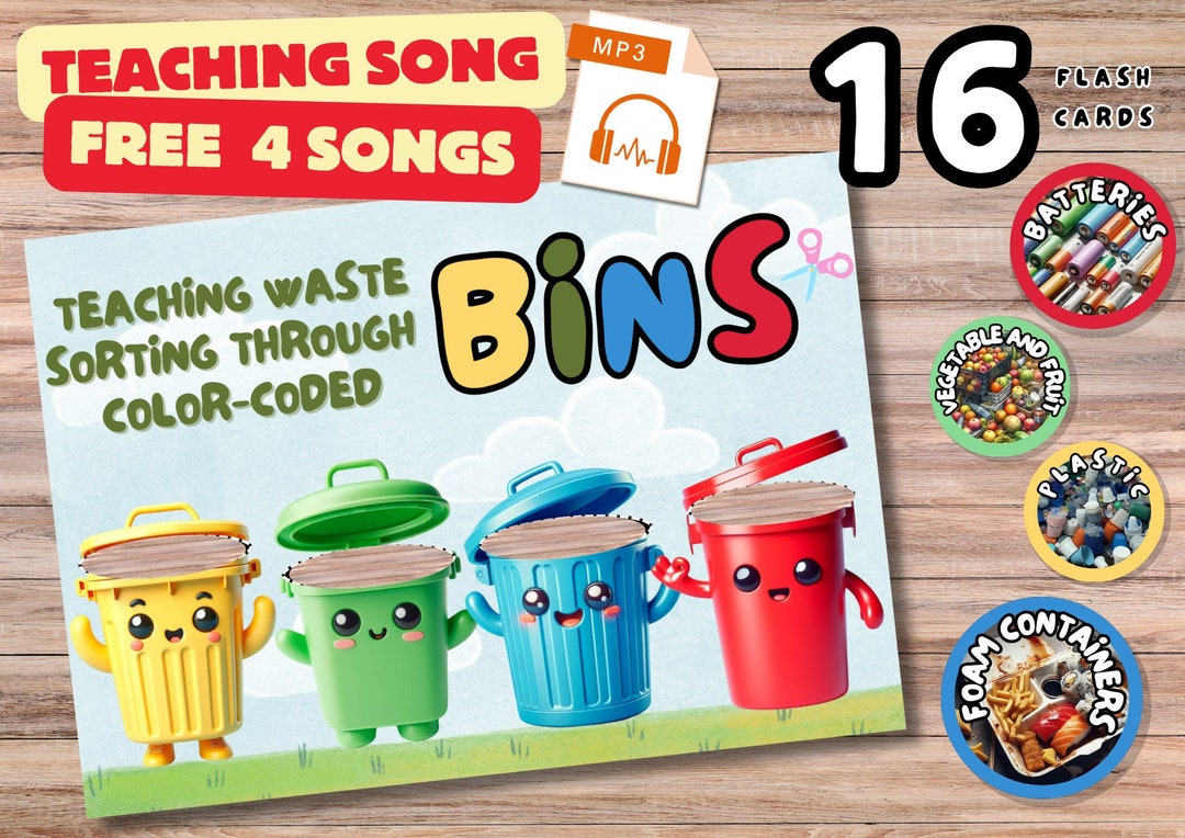 Printable Waste Sorting Matching Activity With Teaching Song for ...