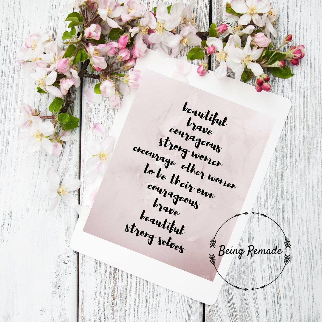 Empowerment Quote Print: Brave Strong Women Art (digital Download) - Etsy