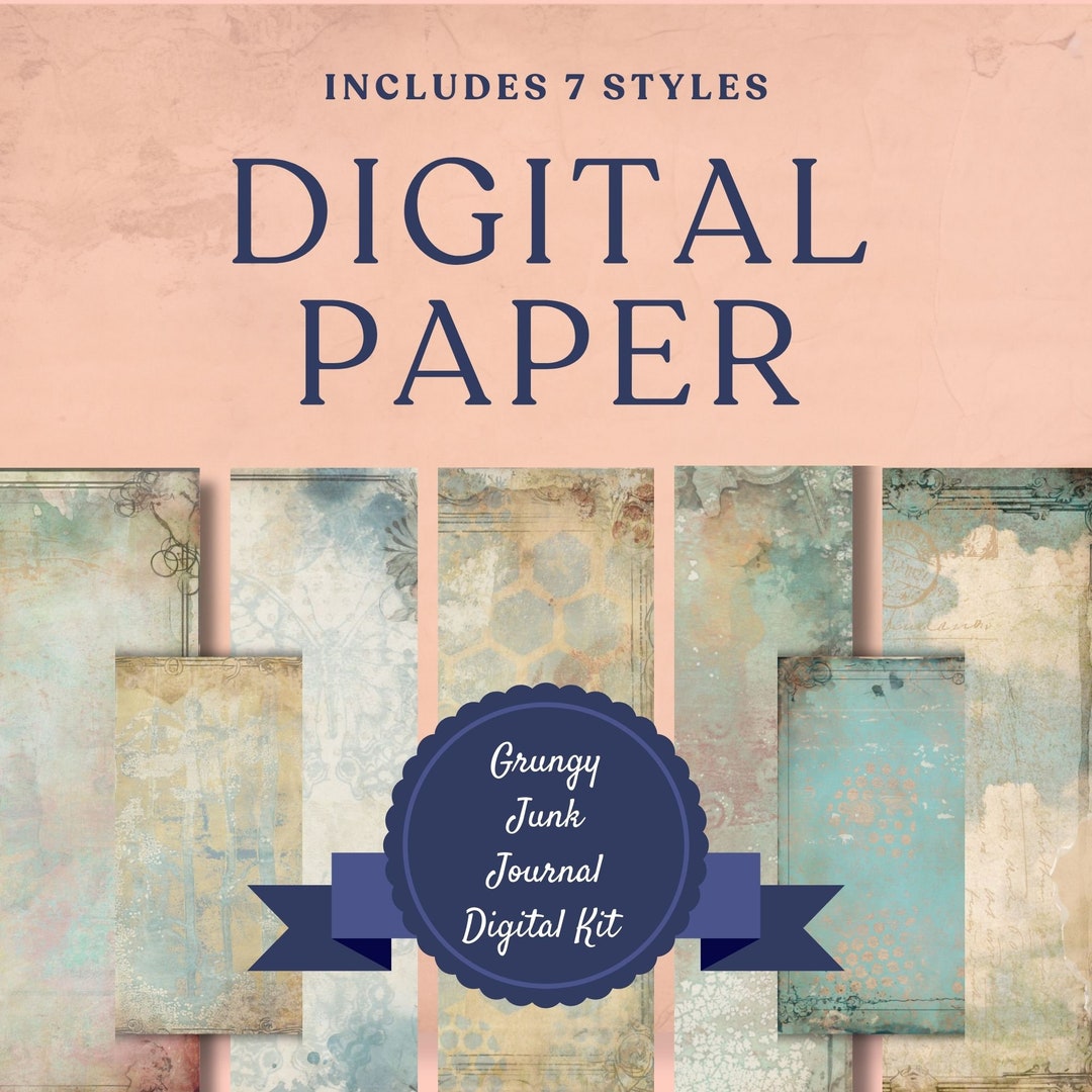 Vintage Printable Journal Kit, Shabby Junk Journal Kit, Weathered ...