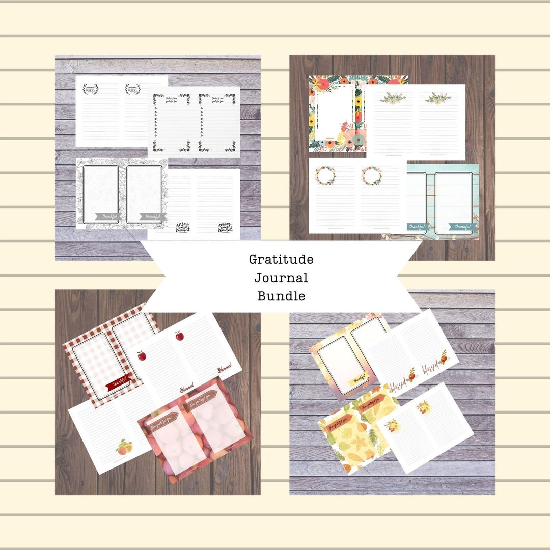 Printable Journaling Page Bundle, 4 Sets of Printable Paper Sets ...