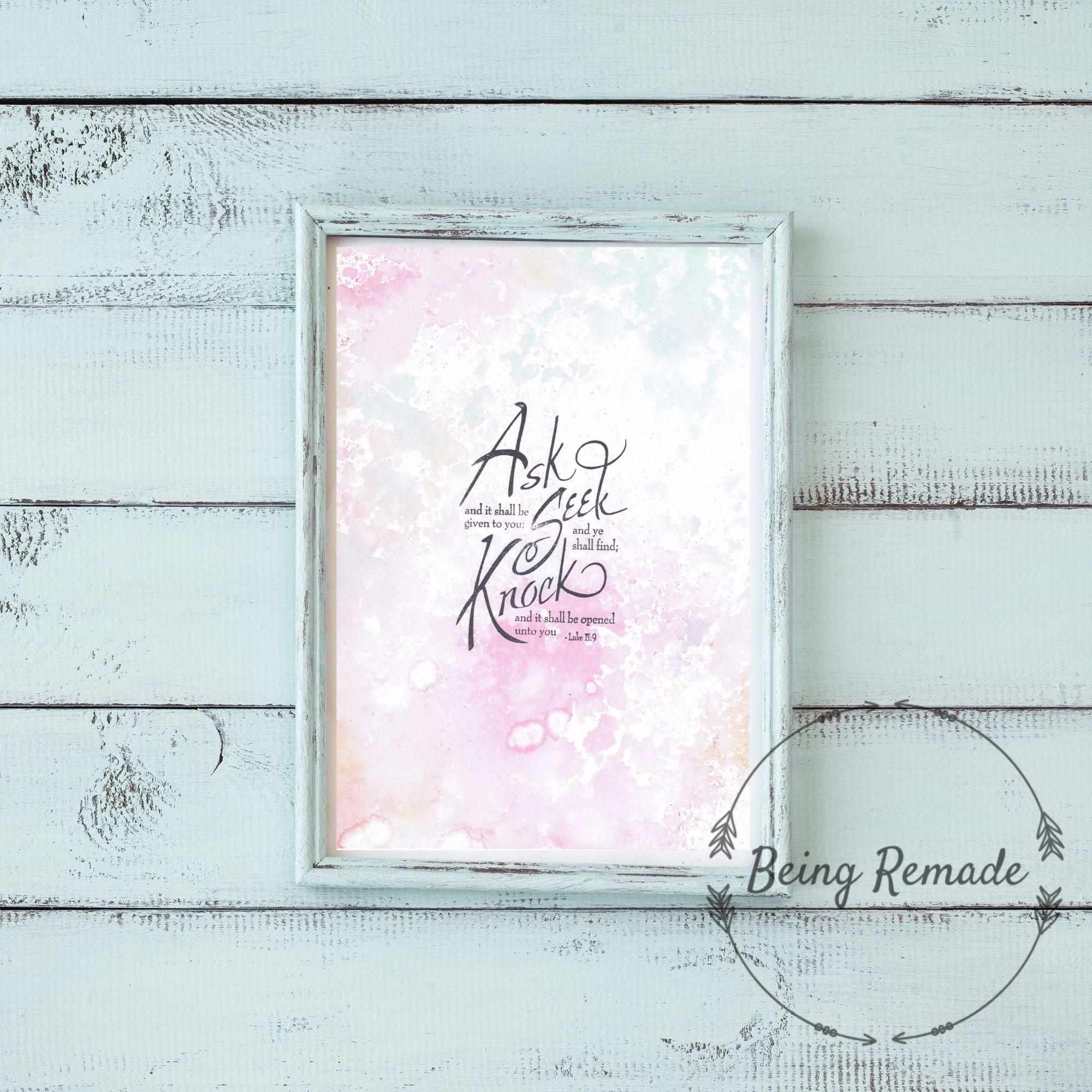 Watercolor Print Bible Verse Wall Art Christian Printable - Etsy