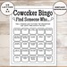 Office Bingo Printable Game, Human Bingo, Icebreaker Bingo, Coworker ...