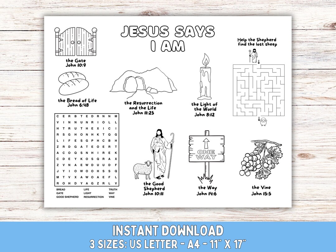 Bible Activity, Sunday School Activities, Bible Placemat, Church Kid ...