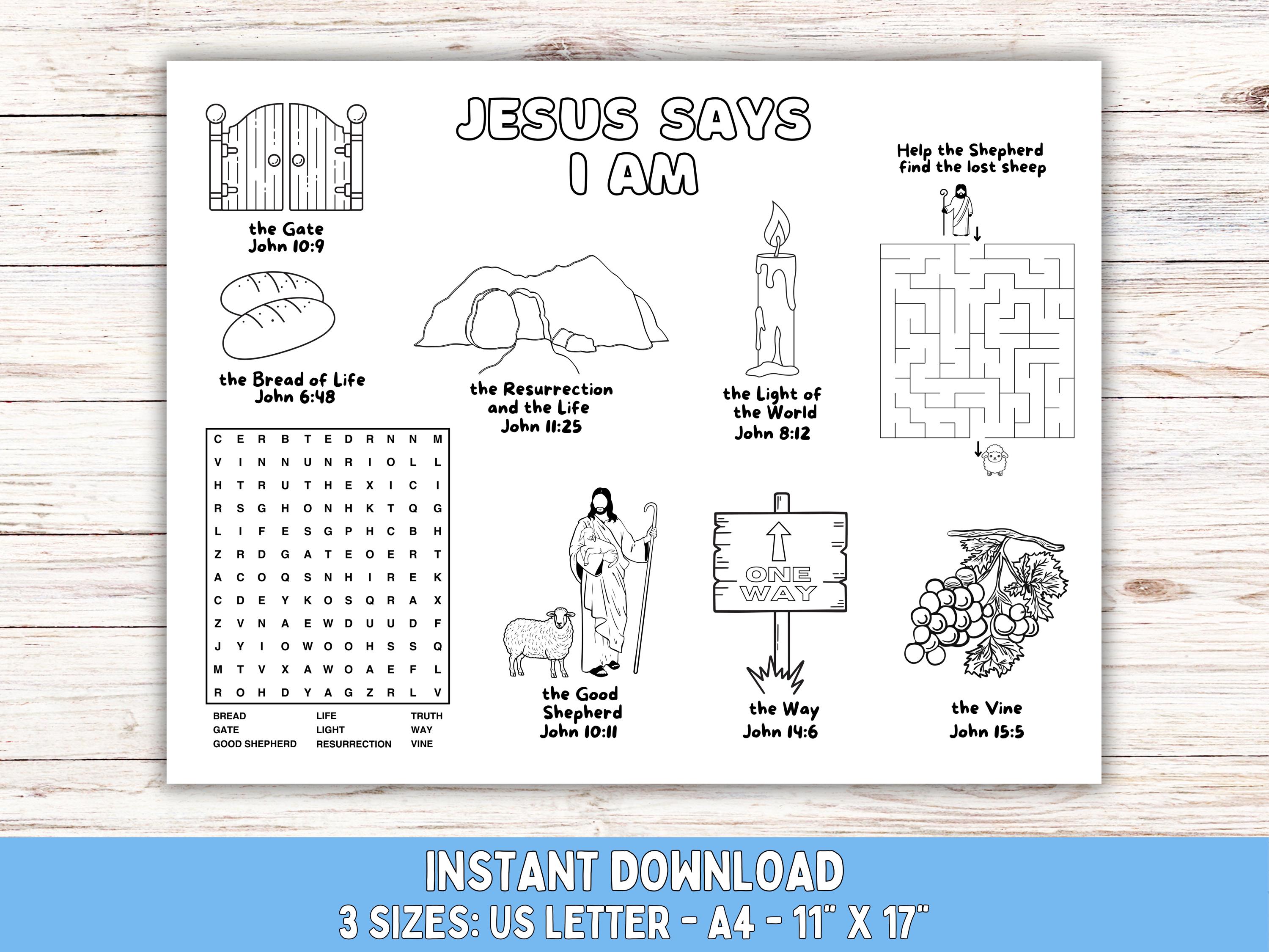 Bible Activity, Sunday School Activities, Bible Placemat, Church Kid ...
