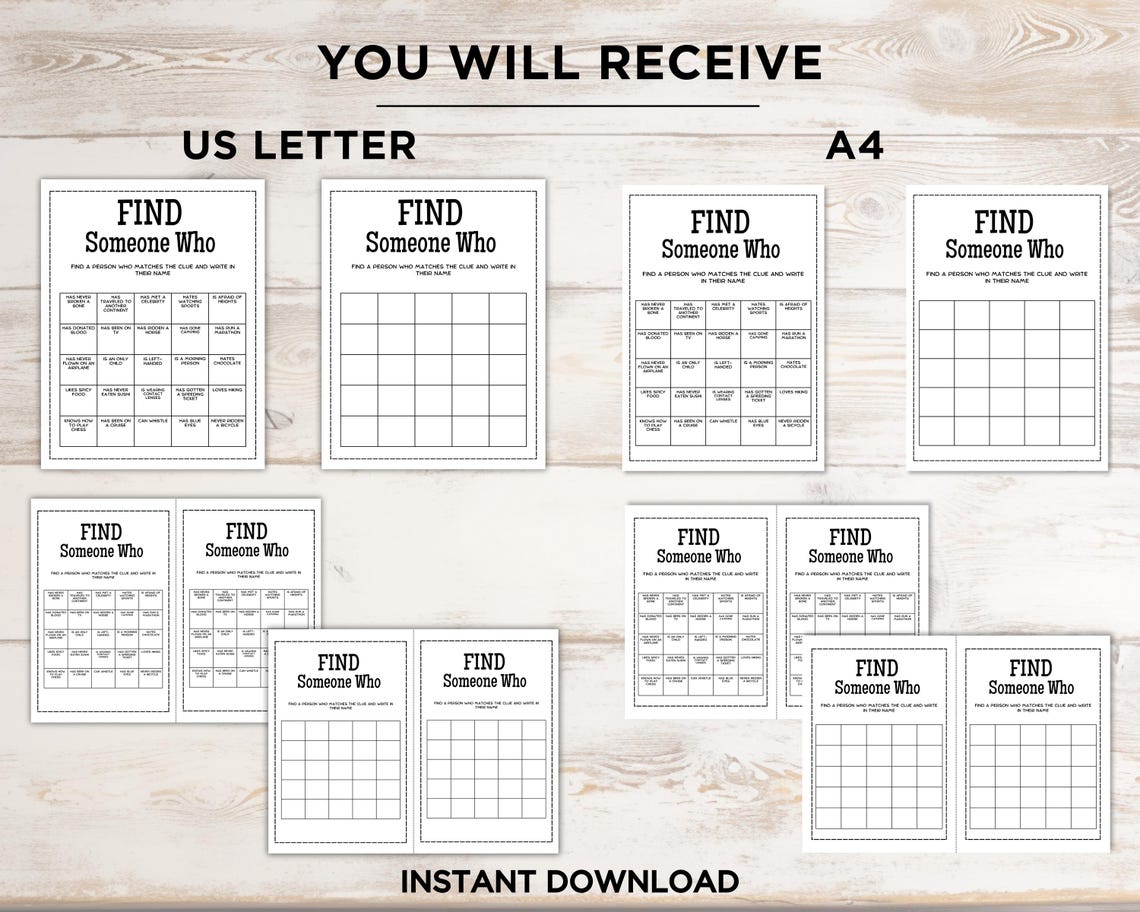 Find Someone Who Game, Get to Know You, Office Games, Ice Breaker Games ...