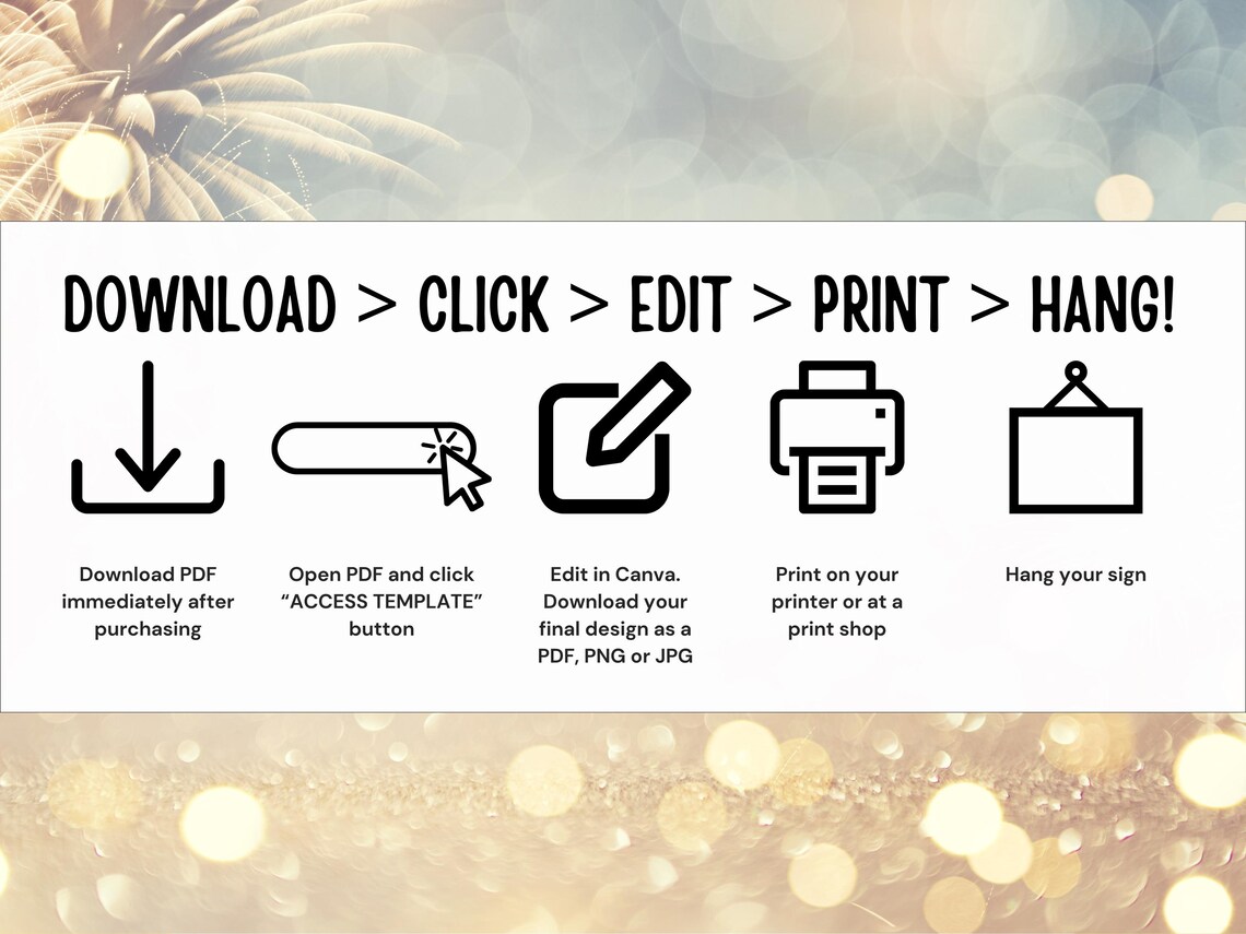 Editable Closed for New Year's Printable Sign Template | Editable Canva ...