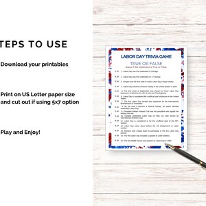 Labor Day Trivia, Printable Labor Day Game, Youth Group Games, Trivia ...
