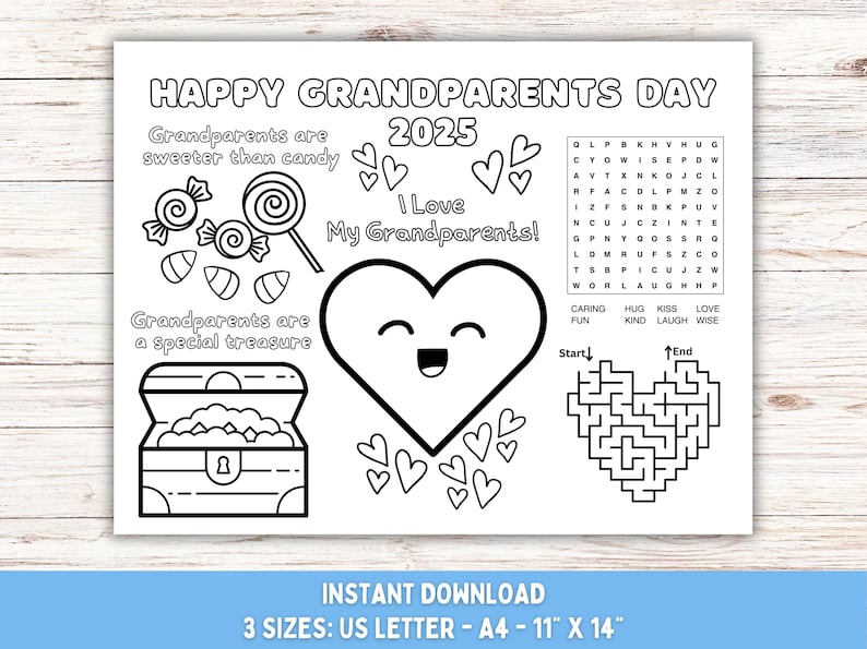 Grandparents Day 2025 Printable Coloring Page & Activity Sheet ...