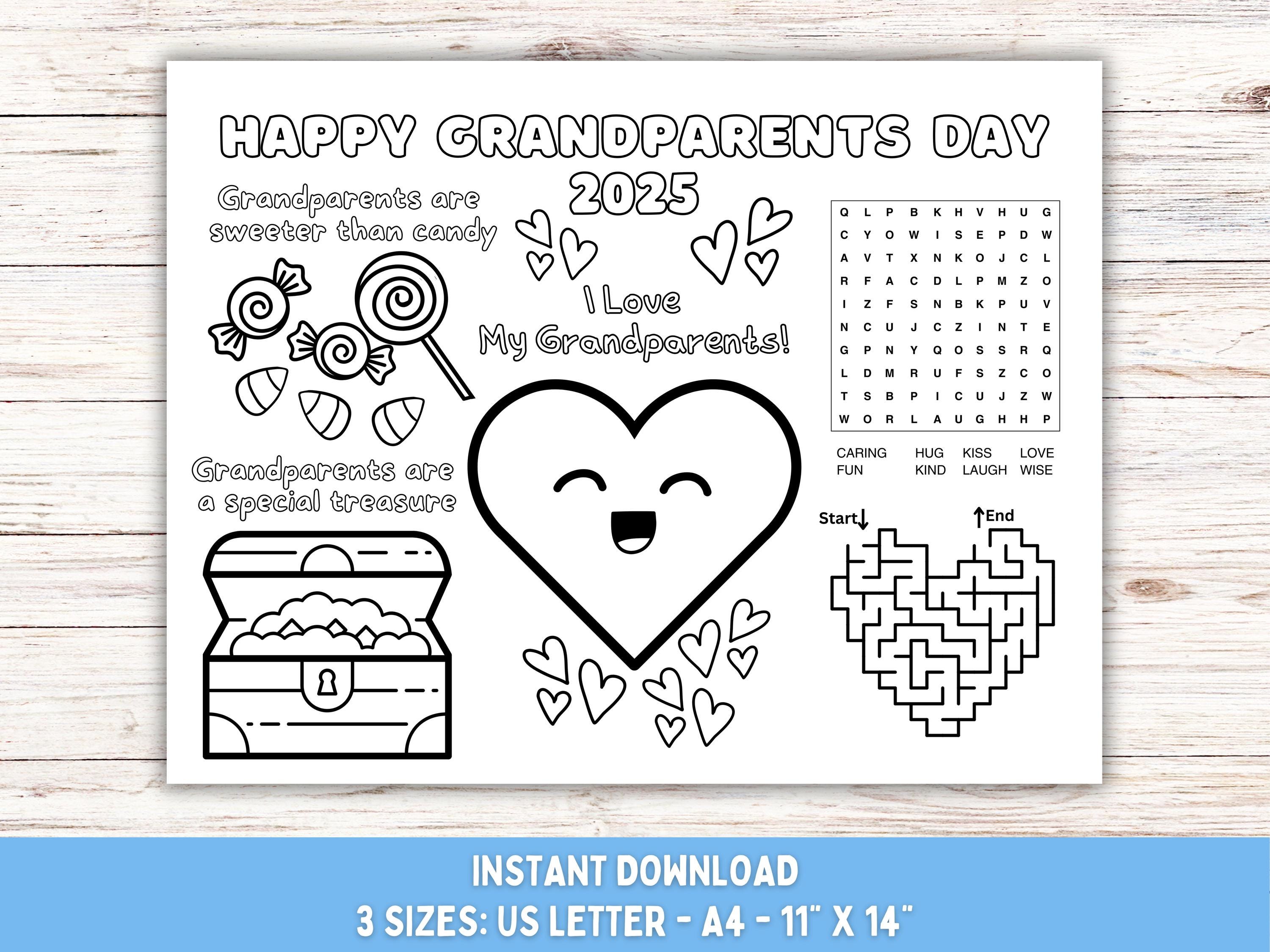 Grandparents Day 2025 Printable Coloring Page & Activity Sheet ...