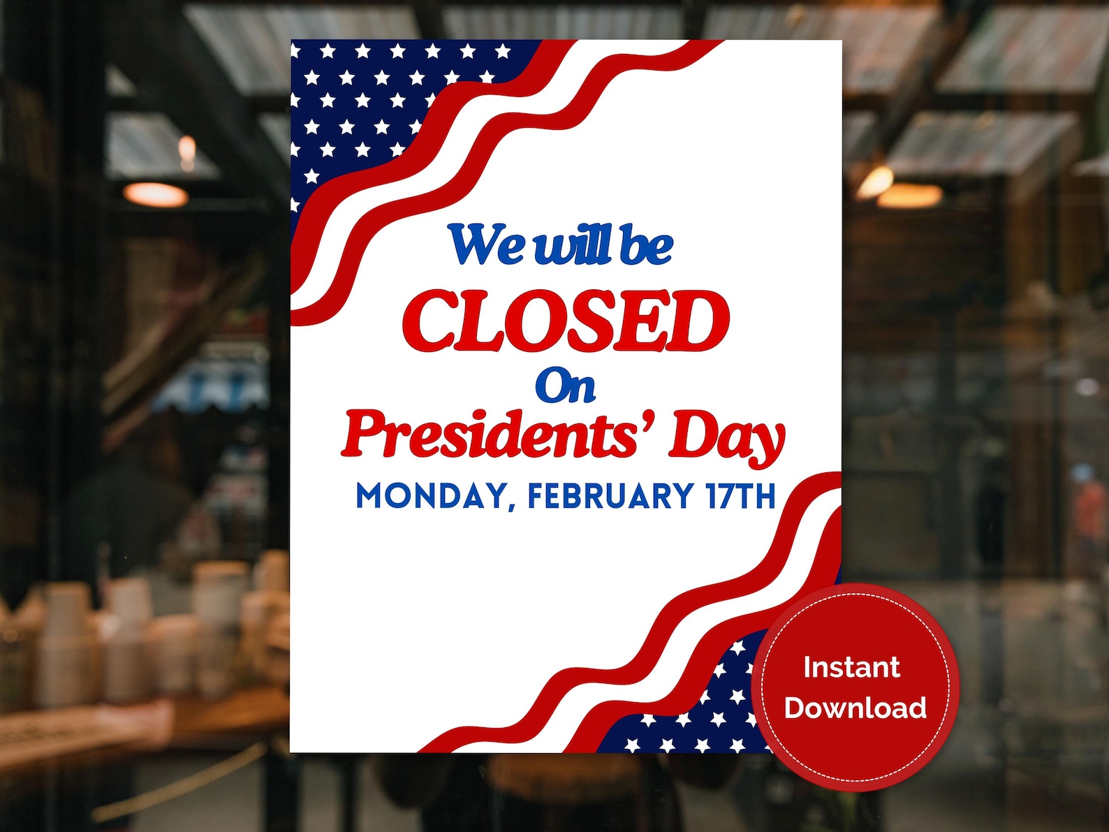 Closed for Presidents' Day Printable Sign, Closed Presidents Day Sign ...