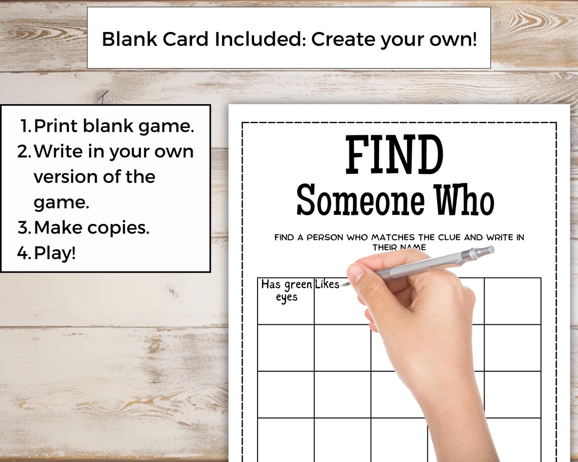 Find Someone Who Game, Get to Know You, Office Games, Ice Breaker Games ...