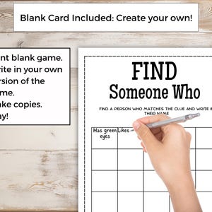 Find Someone Who Game, Get to Know You, Office Games, Ice Breaker Games ...