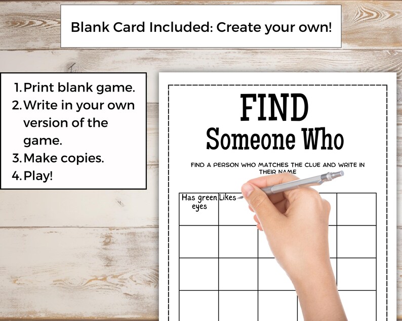 Find Someone Who Game, Get to Know You, Office Games, Ice Breaker Games ...