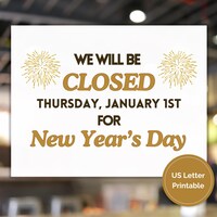 PRINTABLE Closed on Mondays SIGN, Business We're Closed on Mondays ...