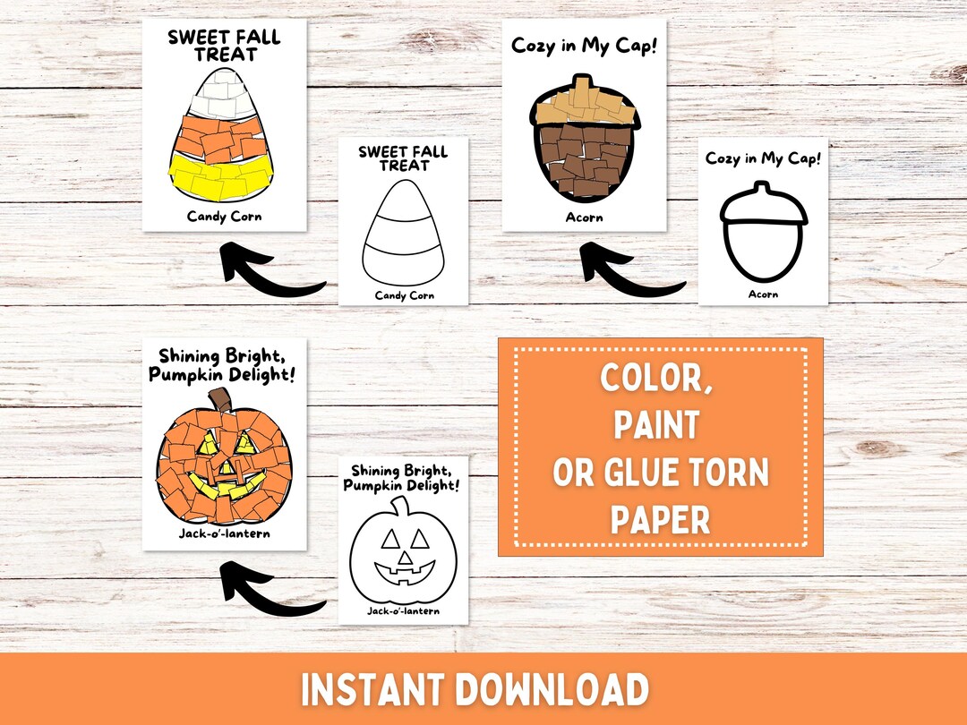 Fall Preschool Worksheets, Fall Craft for Kids, Fall Craft for Daycare ...