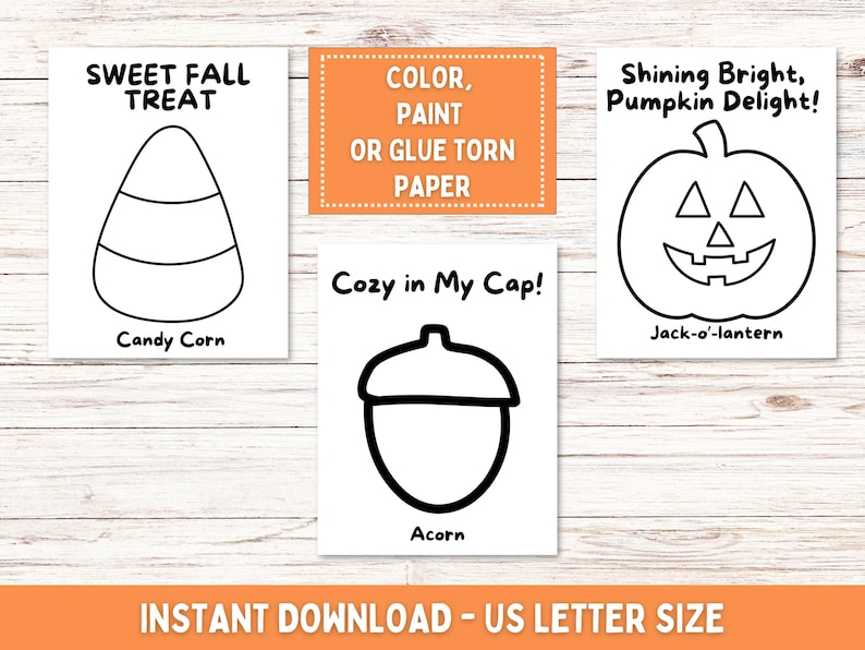 Fall Preschool Worksheets, Fall Craft for Kids, Fall Craft for Daycare ...
