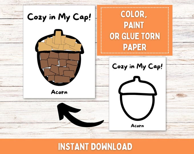Fall Paper Craft for Kids, Torn Paper Crafts, Autumn Bundle Art ...