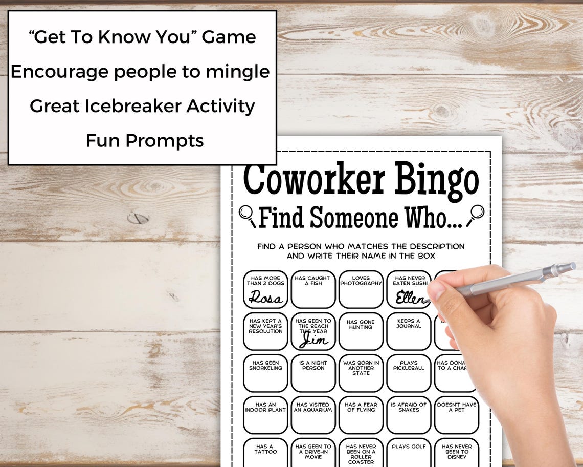 Office Bingo Printable Game, Human Bingo, Icebreaker Bingo, Coworker ...