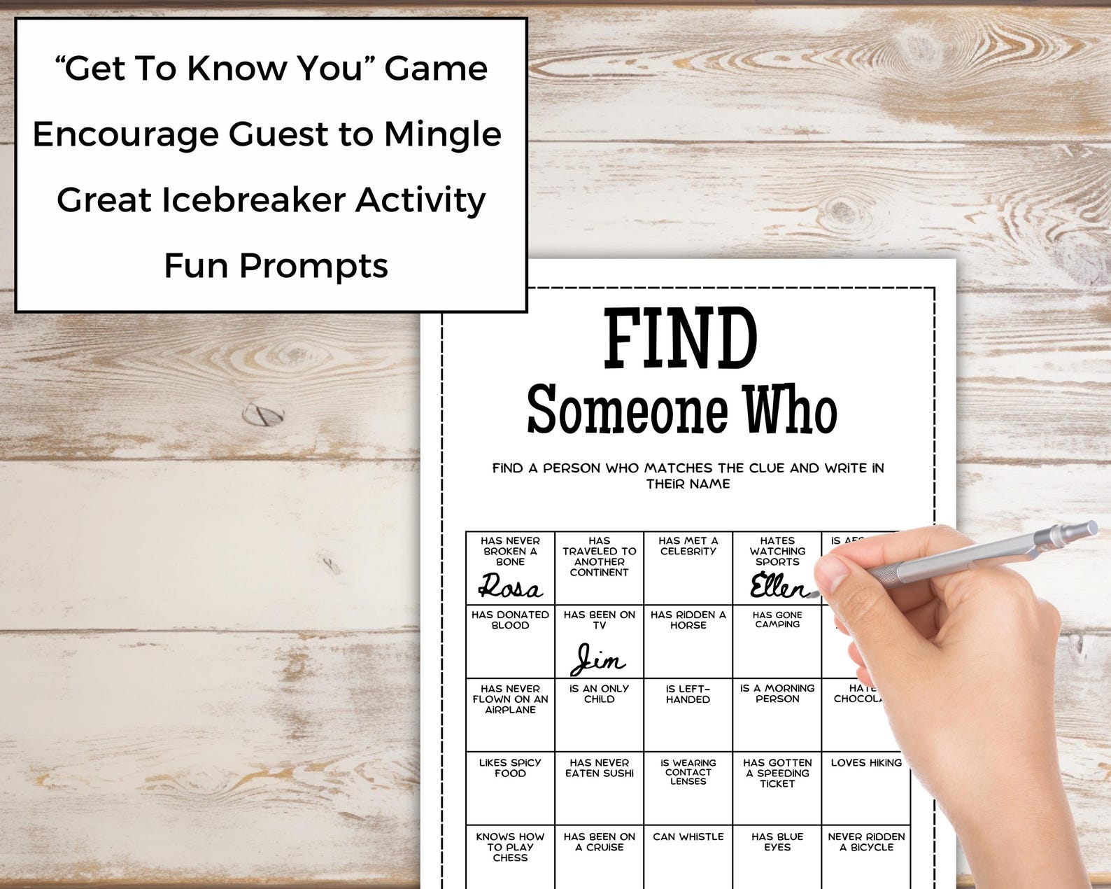 Find Someone Who Game, Get to Know You, Office Games, Ice Breaker Games ...