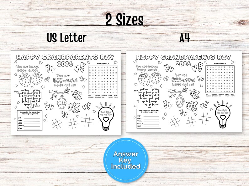 Grandparents Day 2026 Printable Coloring Page & Activity Sheet ...