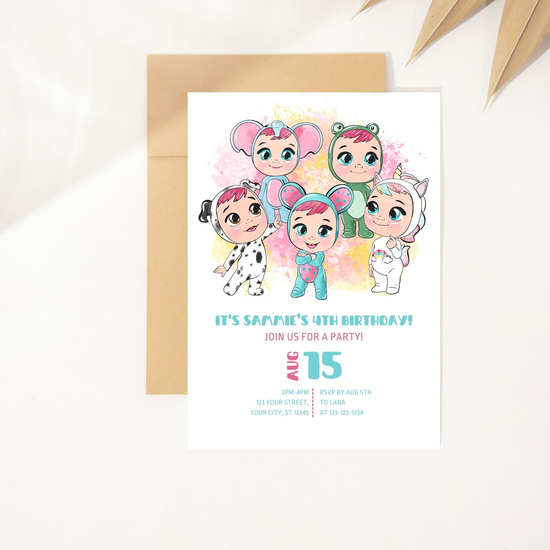 Editable Cry Baby Birthday Invitation, Customizable, Instant Download ...