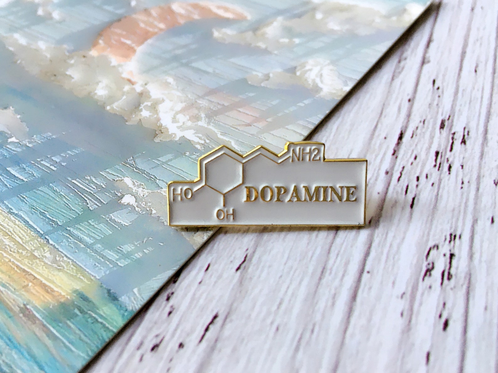 Caffeine Dopamine Science Enamel Pin, STEM Badge Pin, Lapel Pin, Collar ...