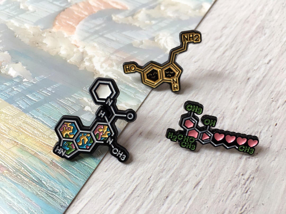 Molecular Structure Chemistry Science Enamel Pin, STEM Badge Pin, Lapel ...