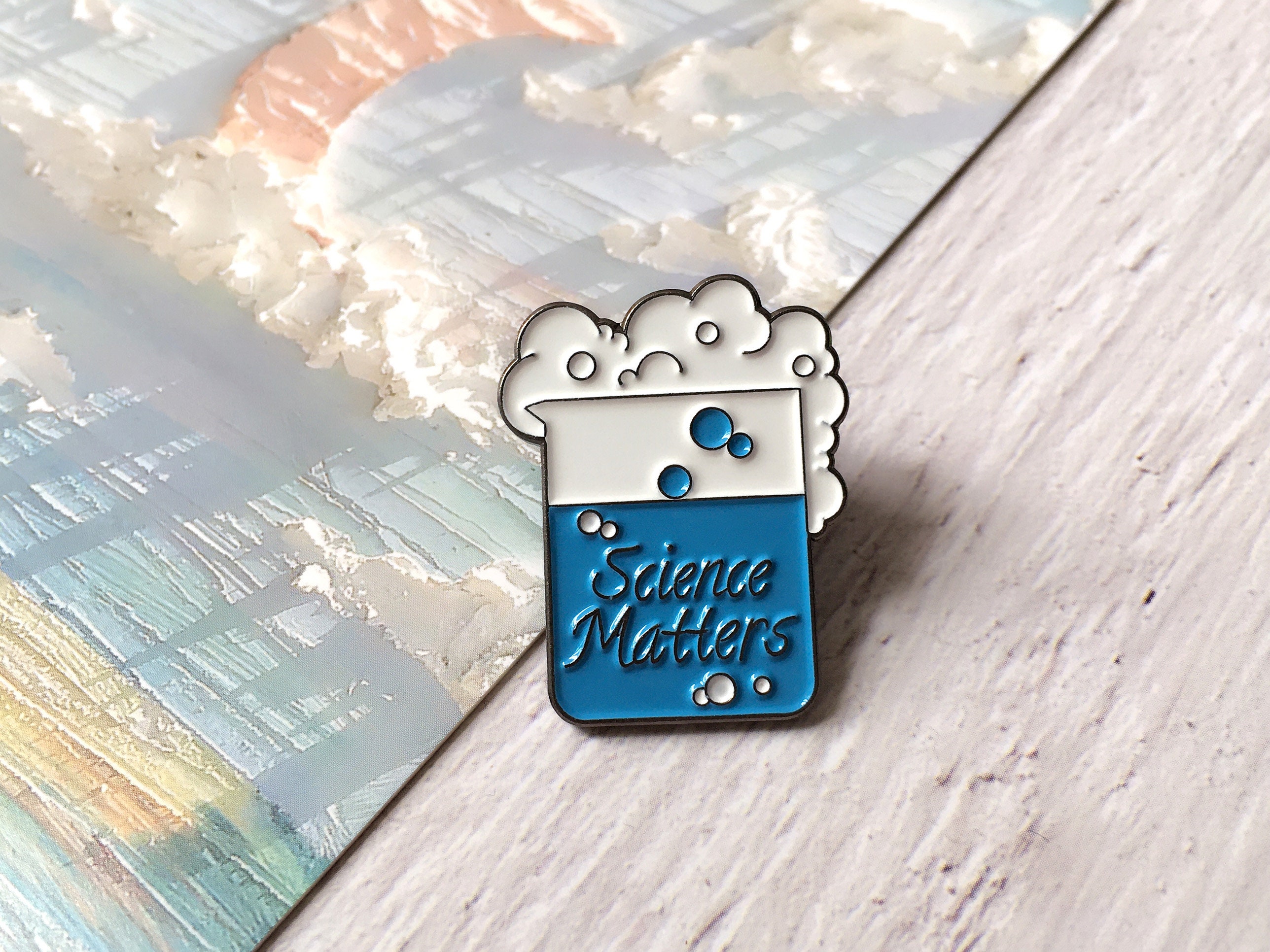 Chemistry Beaker Tube Science Enamel Pin, STEM Badge Pin, Lapel Pin ...