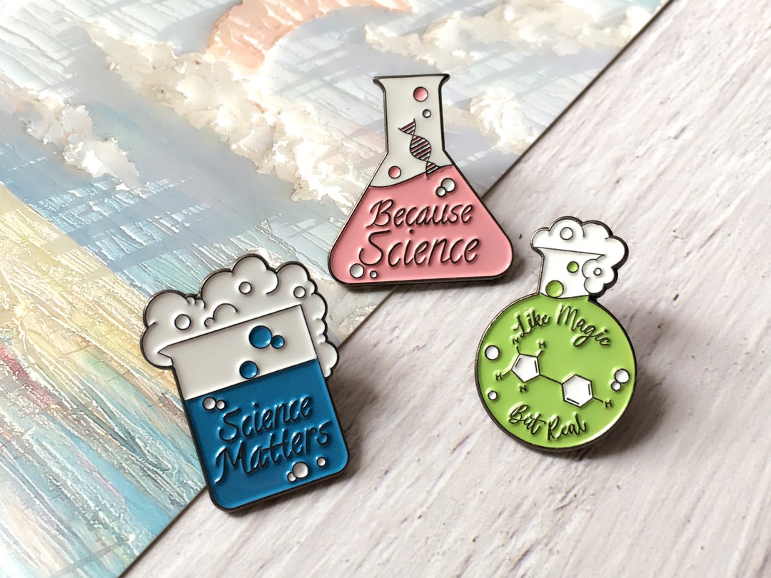 Chemistry Beaker Tube Science Enamel Pin, STEM Badge Pin, Lapel Pin ...