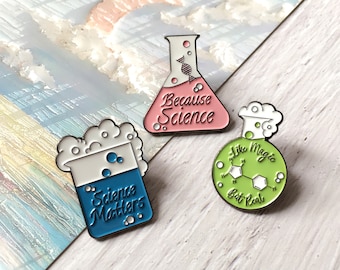 Mathematics, Chemistry, Science Enamel Pin, STEM Badge Pin, Lapel Pin ...
