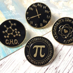 Mathematics, Chemistry, Science Enamel Pin, STEM Badge Pin, Lapel Pin ...