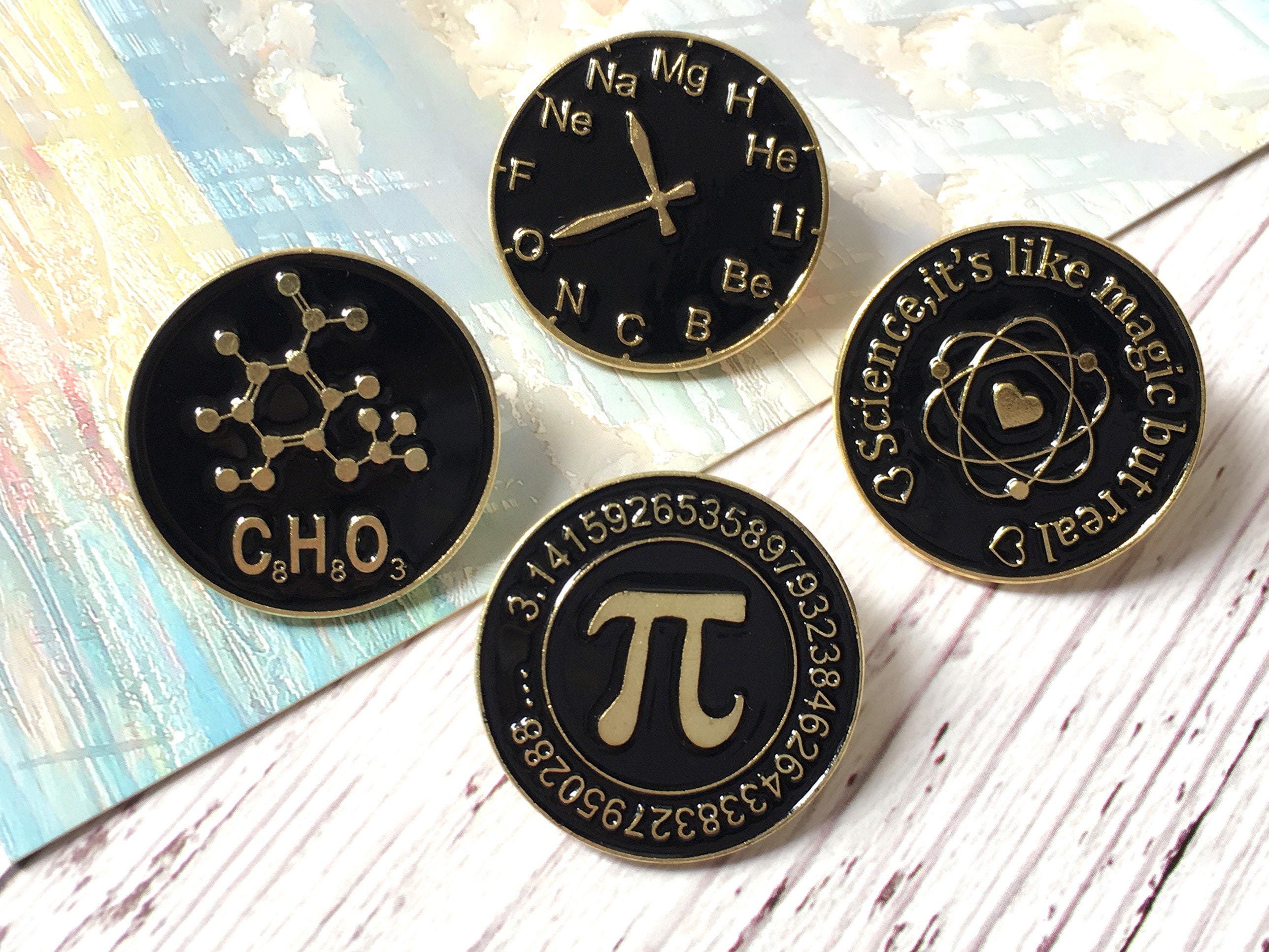 Mathematics, Chemistry, Science Enamel Pin, STEM Badge Pin, Lapel Pin ...
