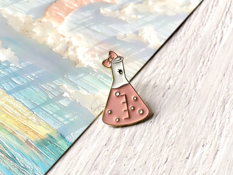 Chemistry Beaker Tube Science Enamel Pin, STEM Badge Pin, Lapel Pin ...