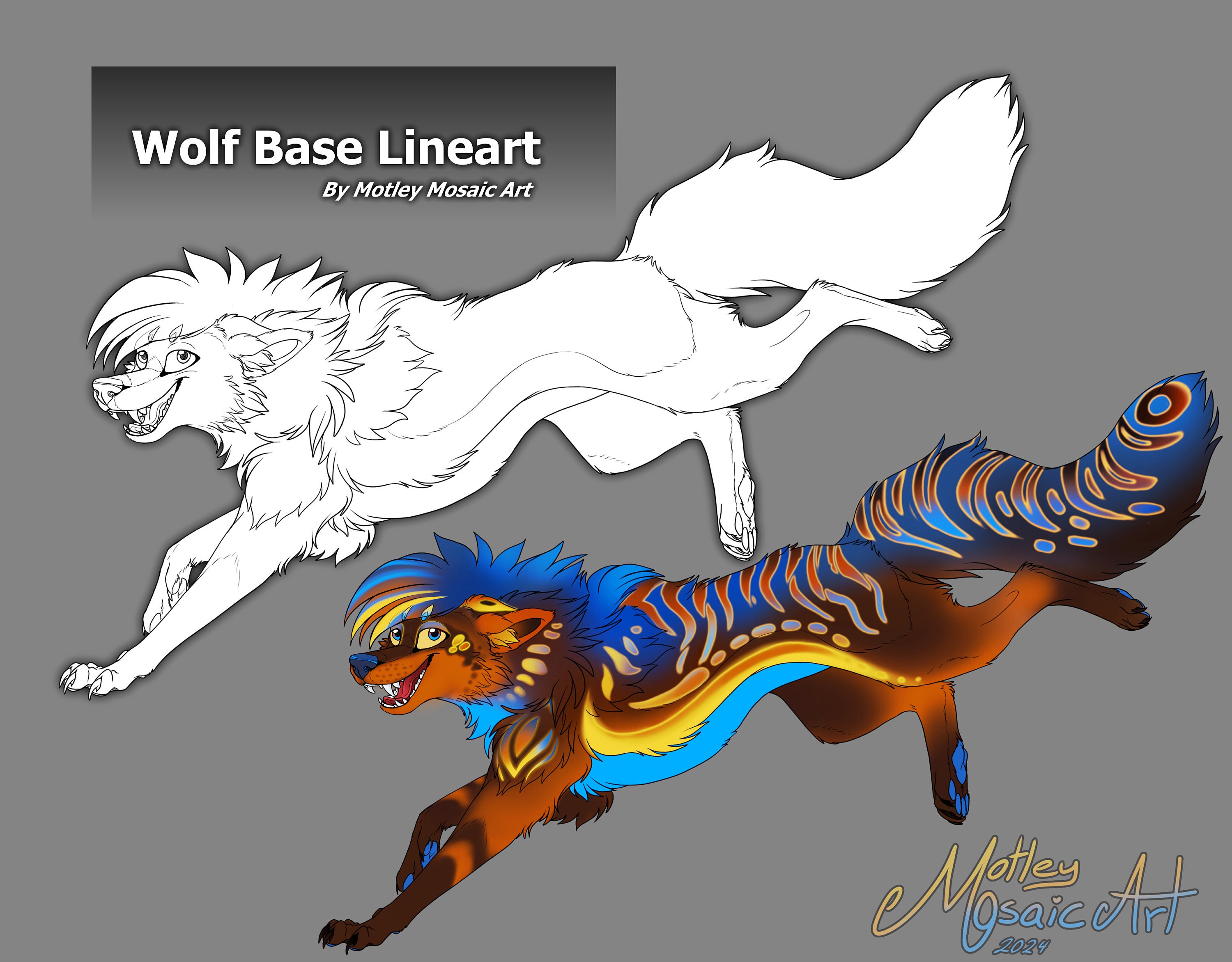 Wolf Base Lineart Reference Sheet Base - Etsy Canada