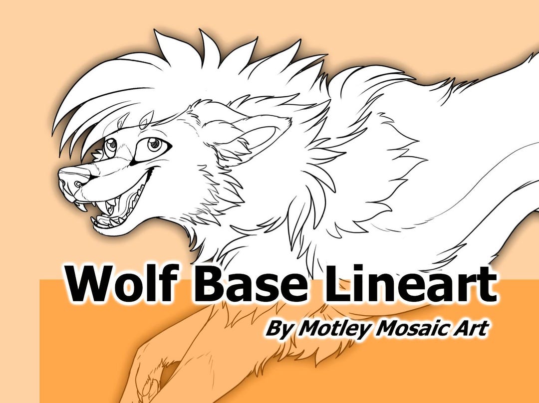 Wolf Base Lineart - Reference Sheet Base - Etsy Canada