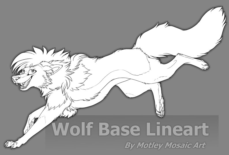 Wolf Base Lineart - Reference Sheet Base - Etsy